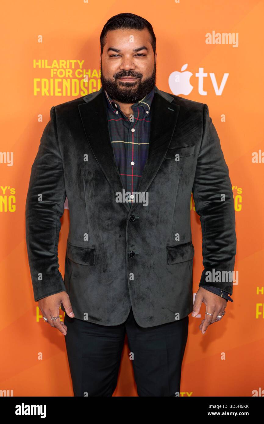 Adrian Dev attends the arrivals of Hilarity For Charity’s Friendsgiving at Rolling Greens DTLA ...