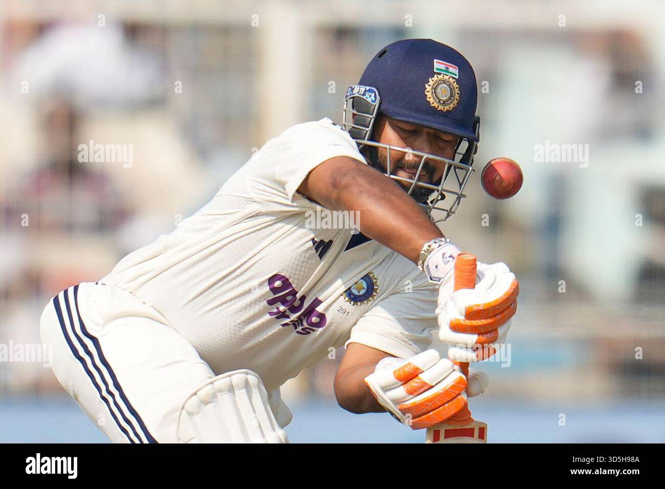 India's Rishabh Pant bats on the third day of the first cricket test ...