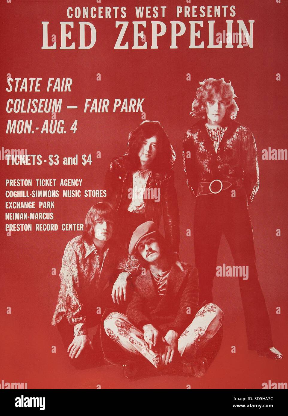 Led Zeppelin flyer – State Fair Coliseum Fair Park, Dallas, Texas ...