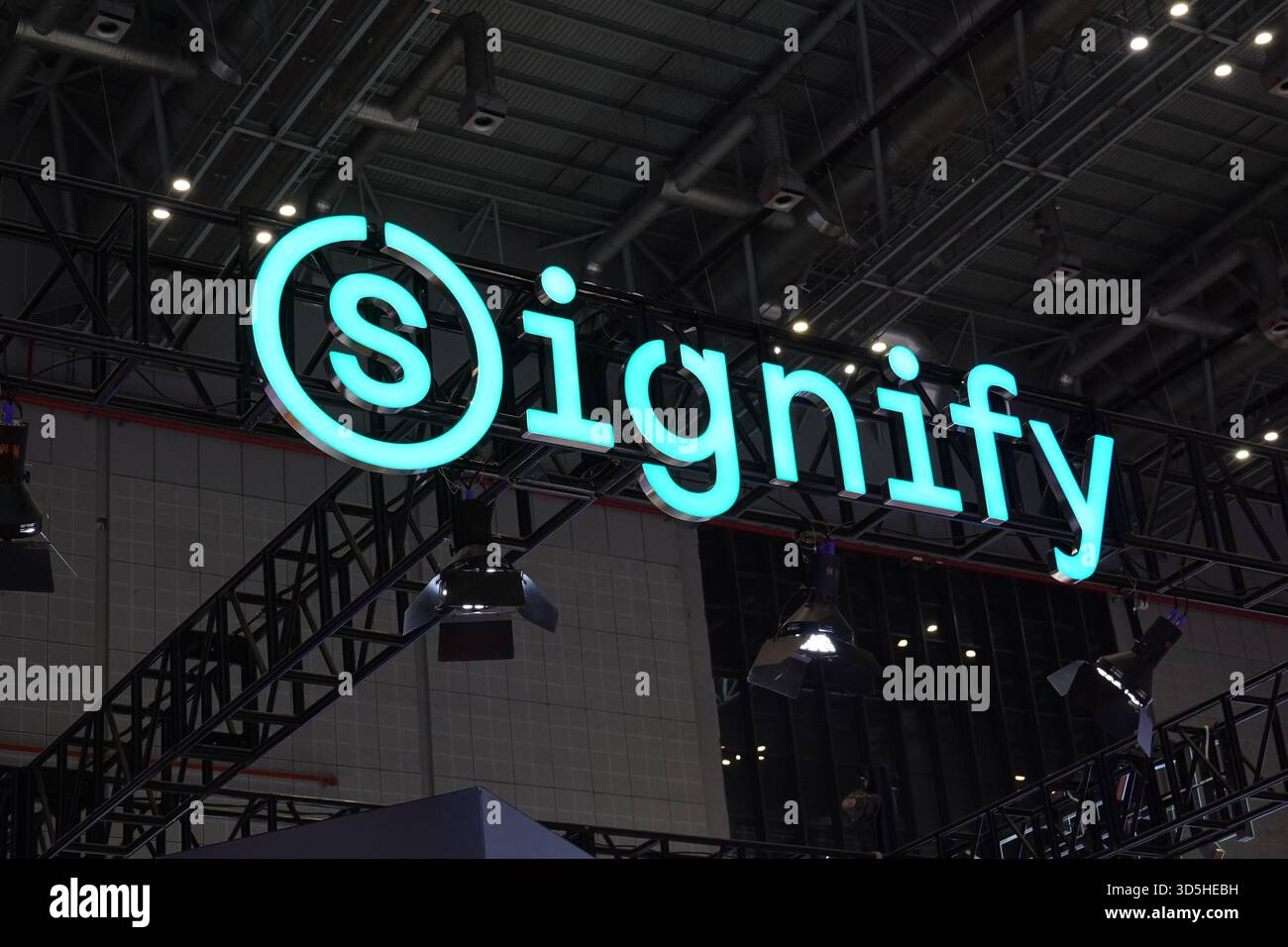 November 8, 2025, Shanghai, China: The Signify logo is exhibited at the 8th China International ...