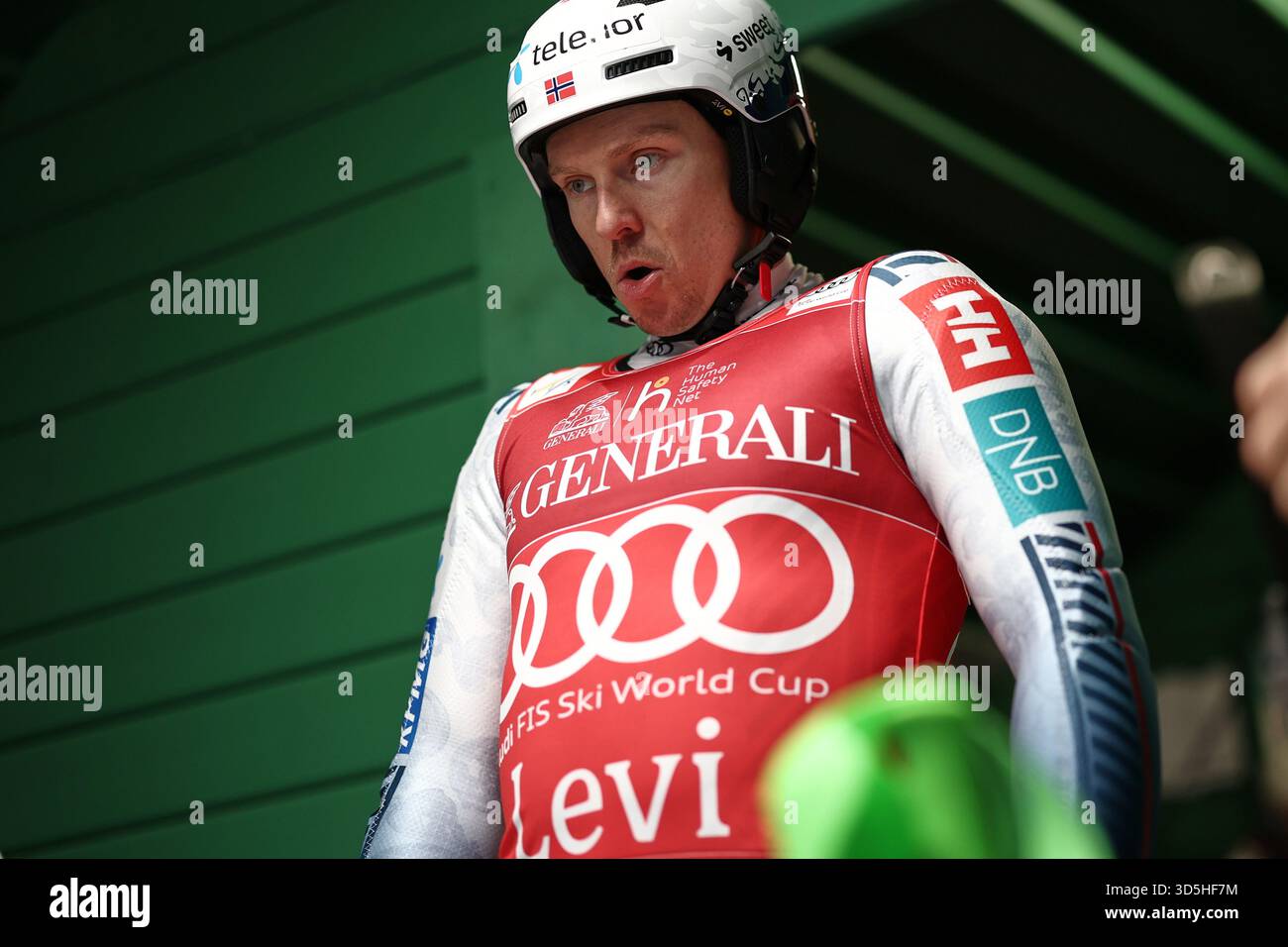 Norway's Henrik Kristoffersen gets ready to start an alpine ski, men's ...