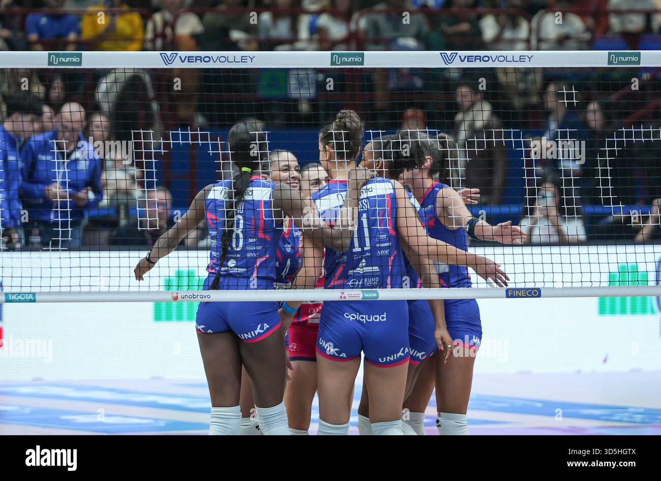 Line up (Numia Vero Volley Milano) during Numia Vero Volley Milano vs ...
