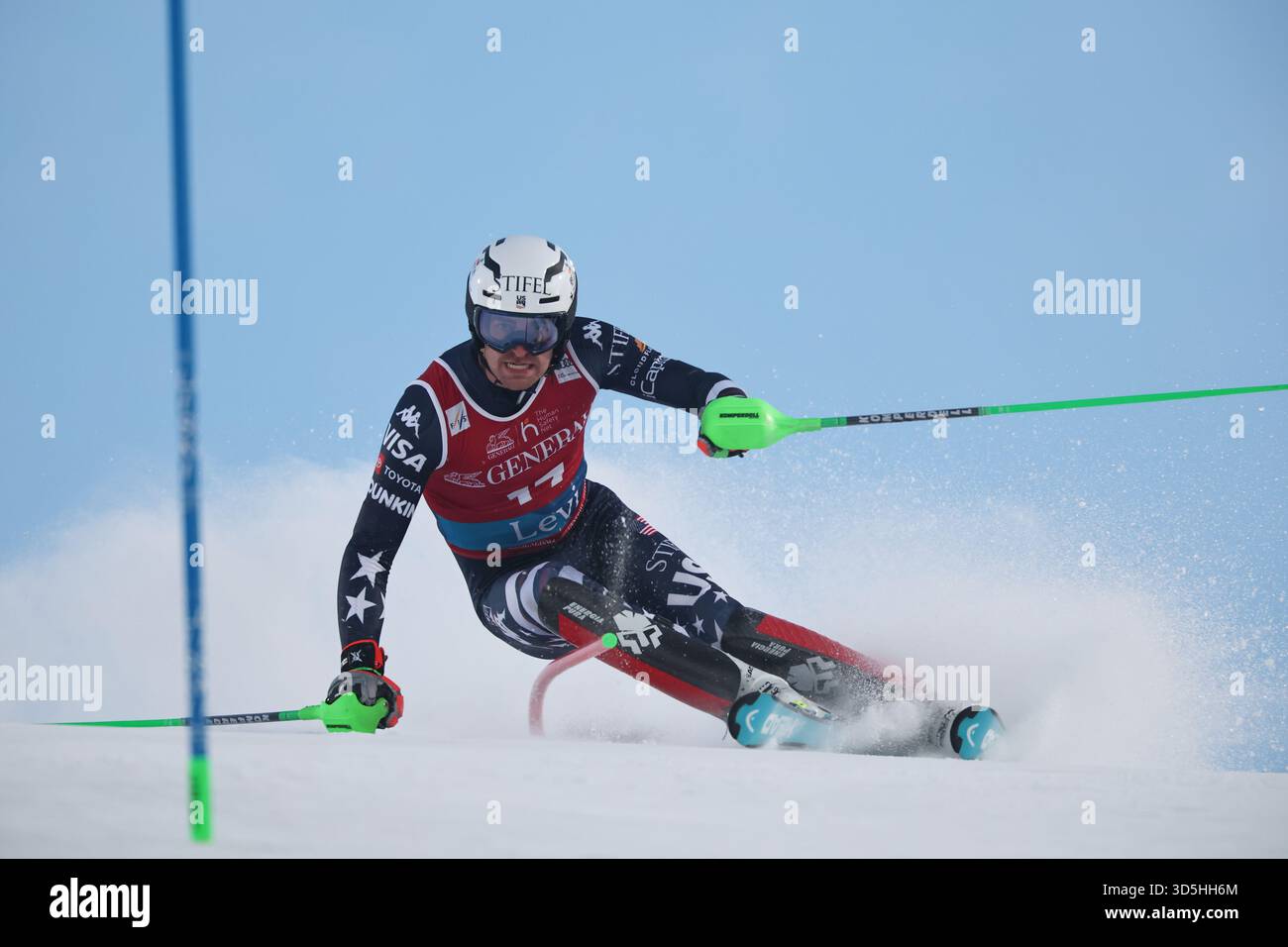 United States' Benjamin Ritchie speeds down the course during an alpine ...