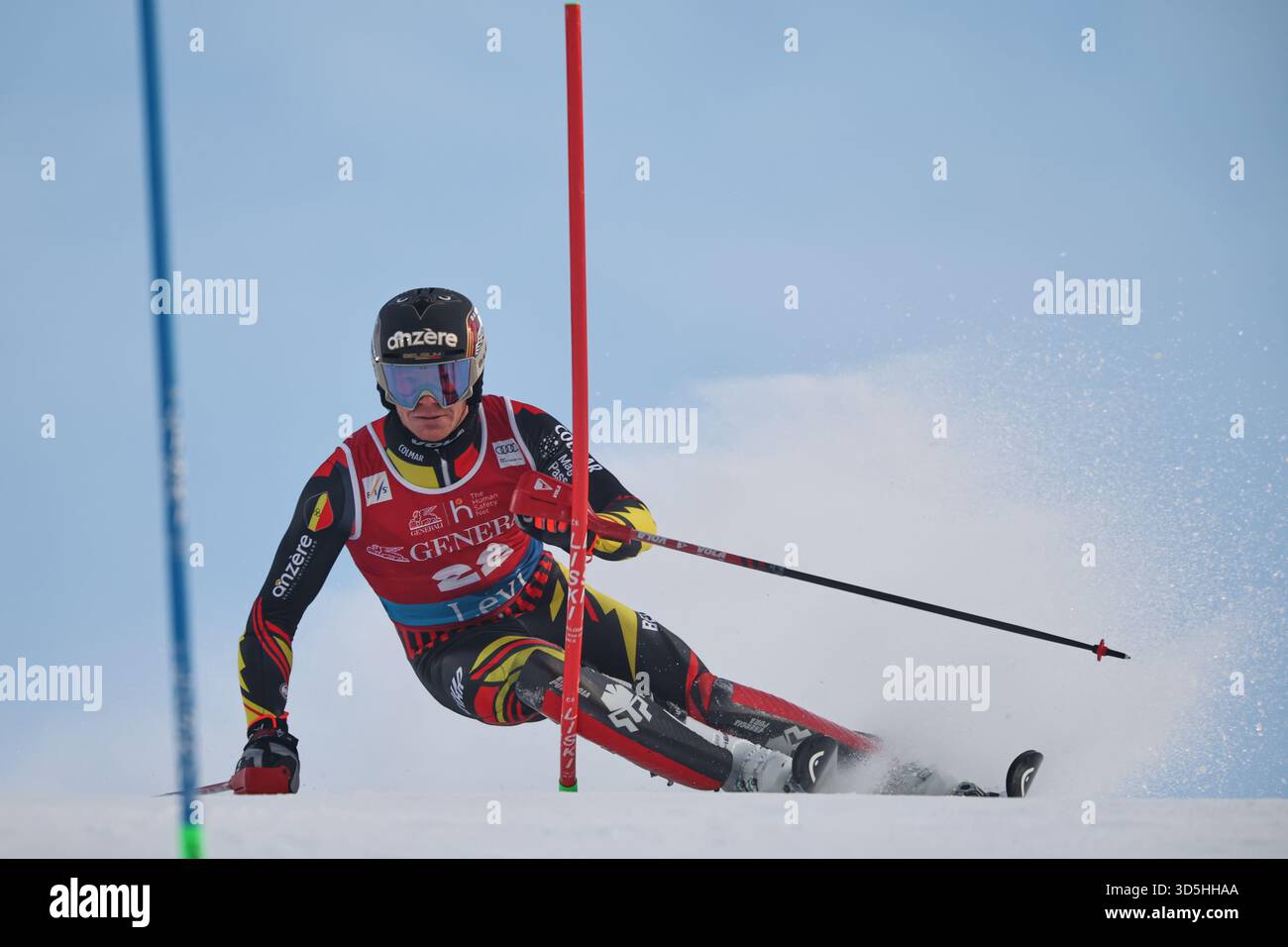 Belgium's Armand Marchant speeds down the course during an alpine ski ...