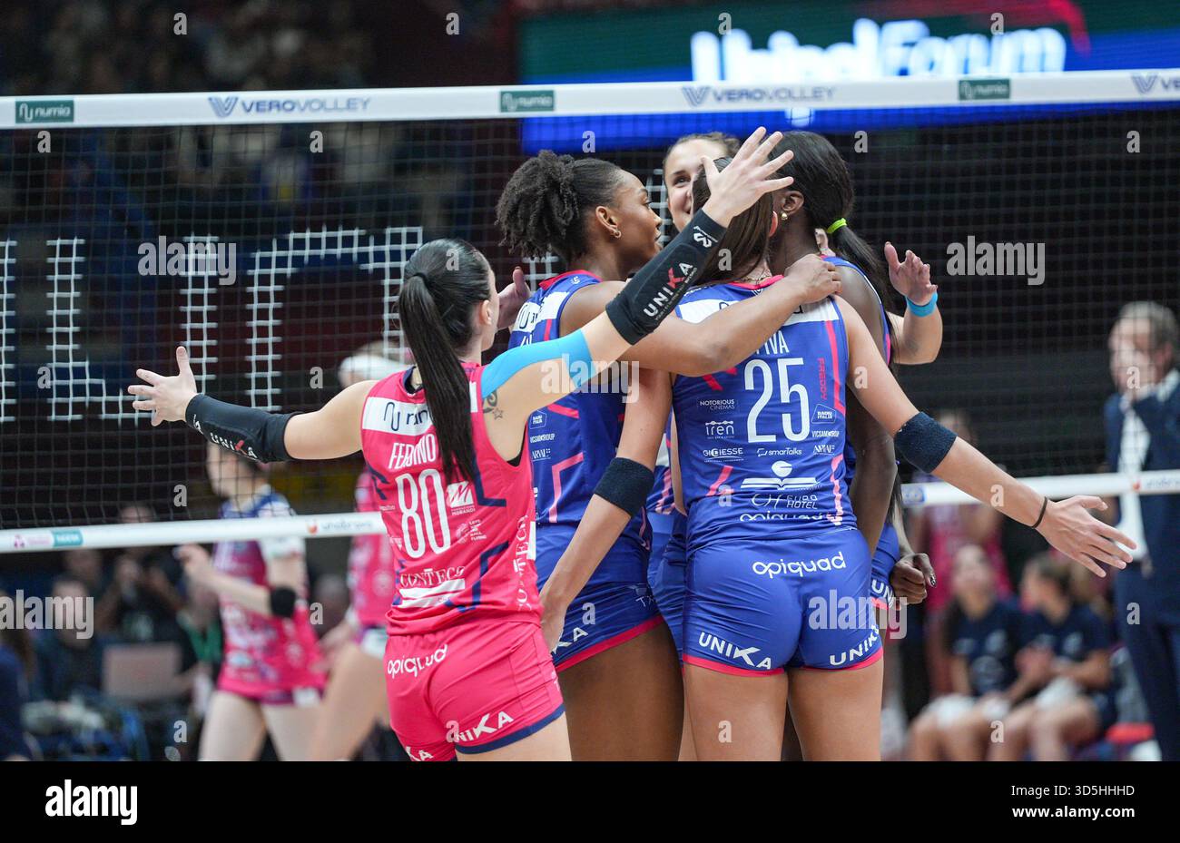 Line up (Numia Vero Volley Milano) during Numia Vero Volley Milano vs ...