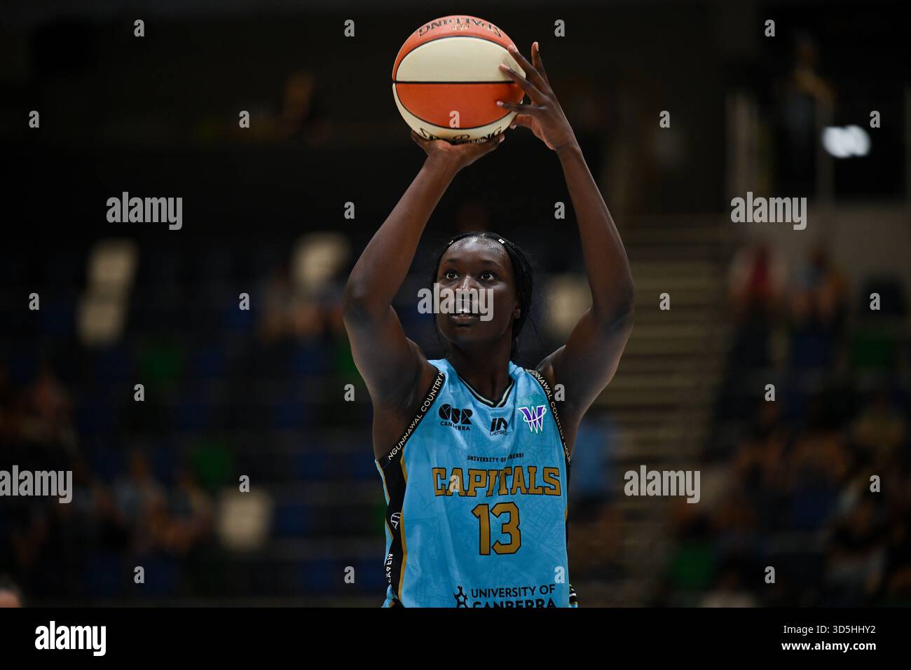 Nyadiew Puoch of the Capitals in action during the WNBL Round 5 match ...