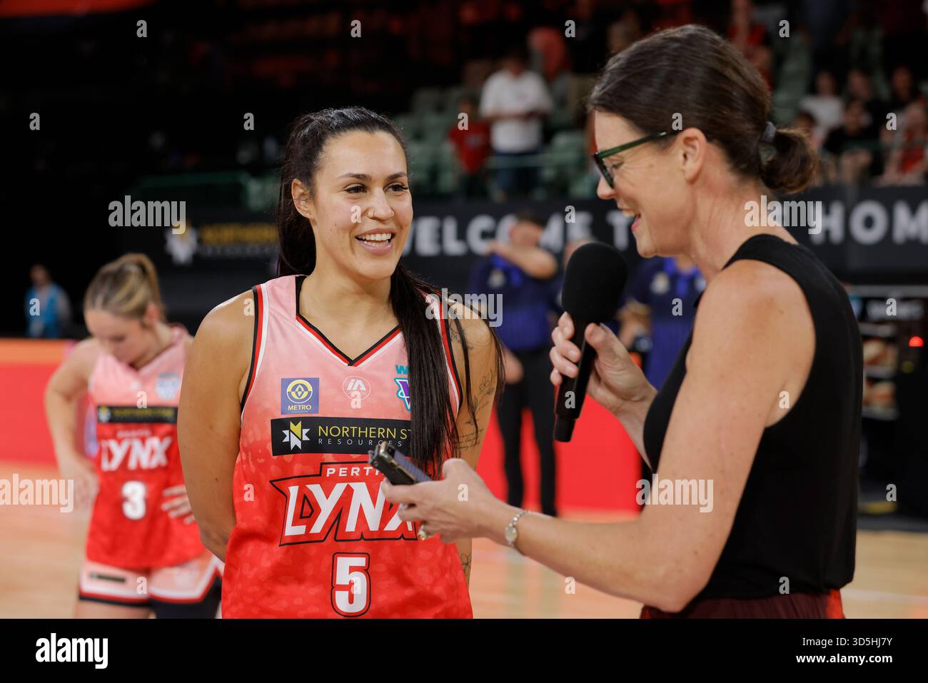 Ally Wilson of the Lynx receives a WNBL Lifetime Membership after the ...