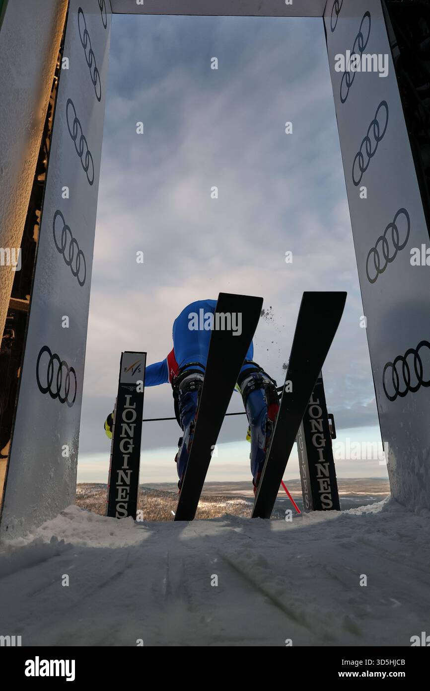 Italy's Tommaso Sala starts an alpine ski, men's World Cup slalom, in ...
