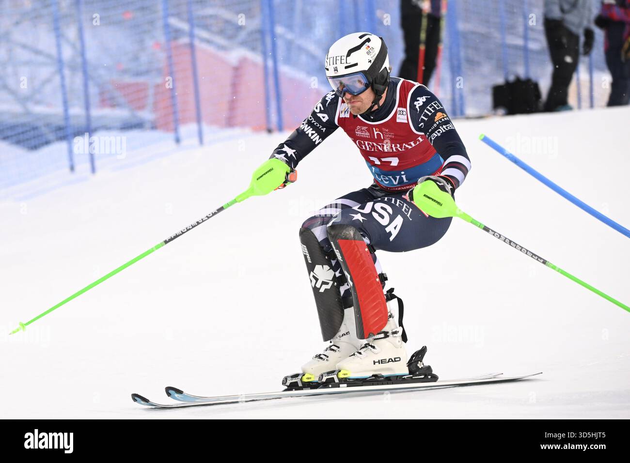 Benjamin Ritchie of USA competes during the first run of the FIS Ski ...