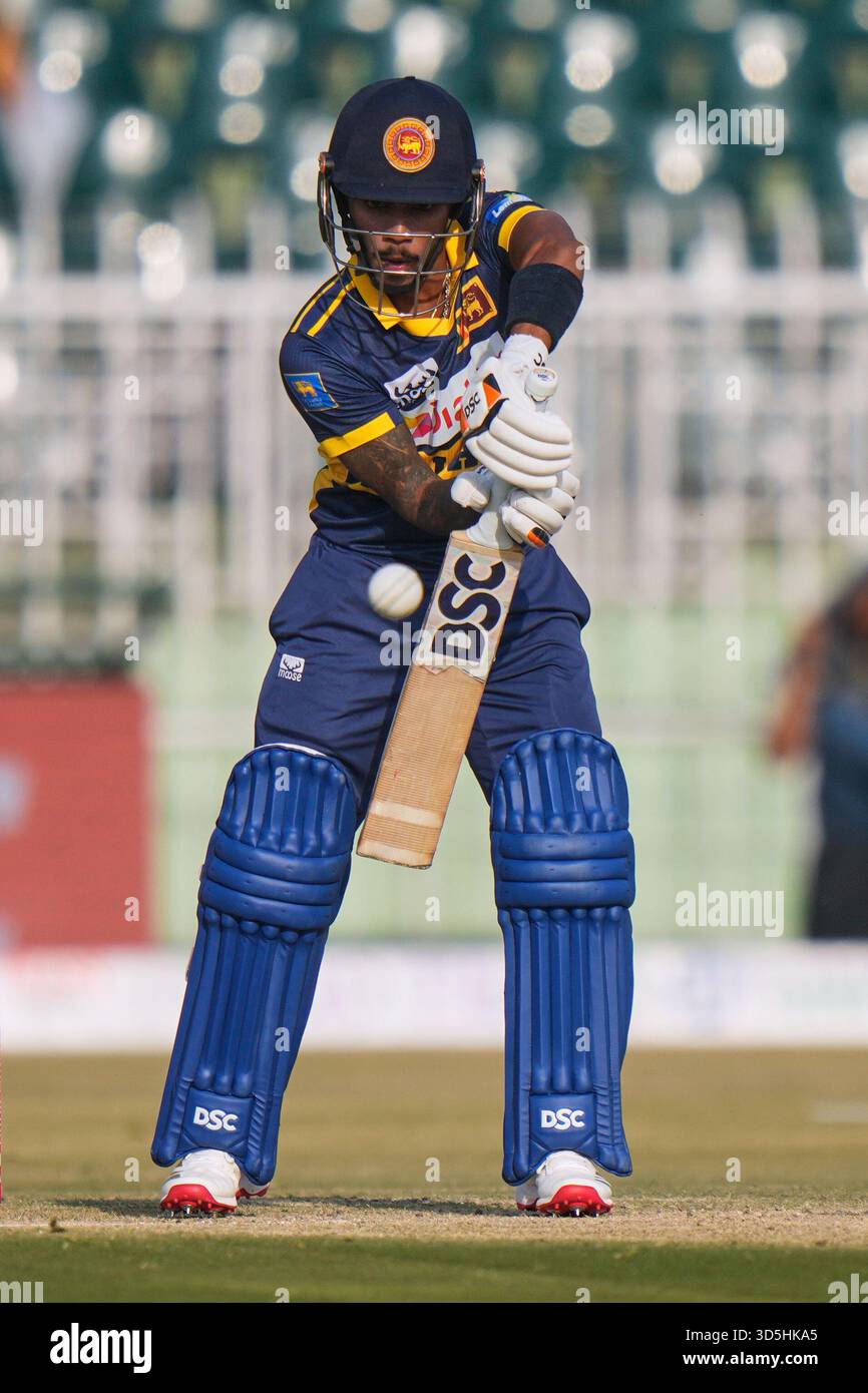 Sri Lanka's Pathum Nissanka during the third one day international ...