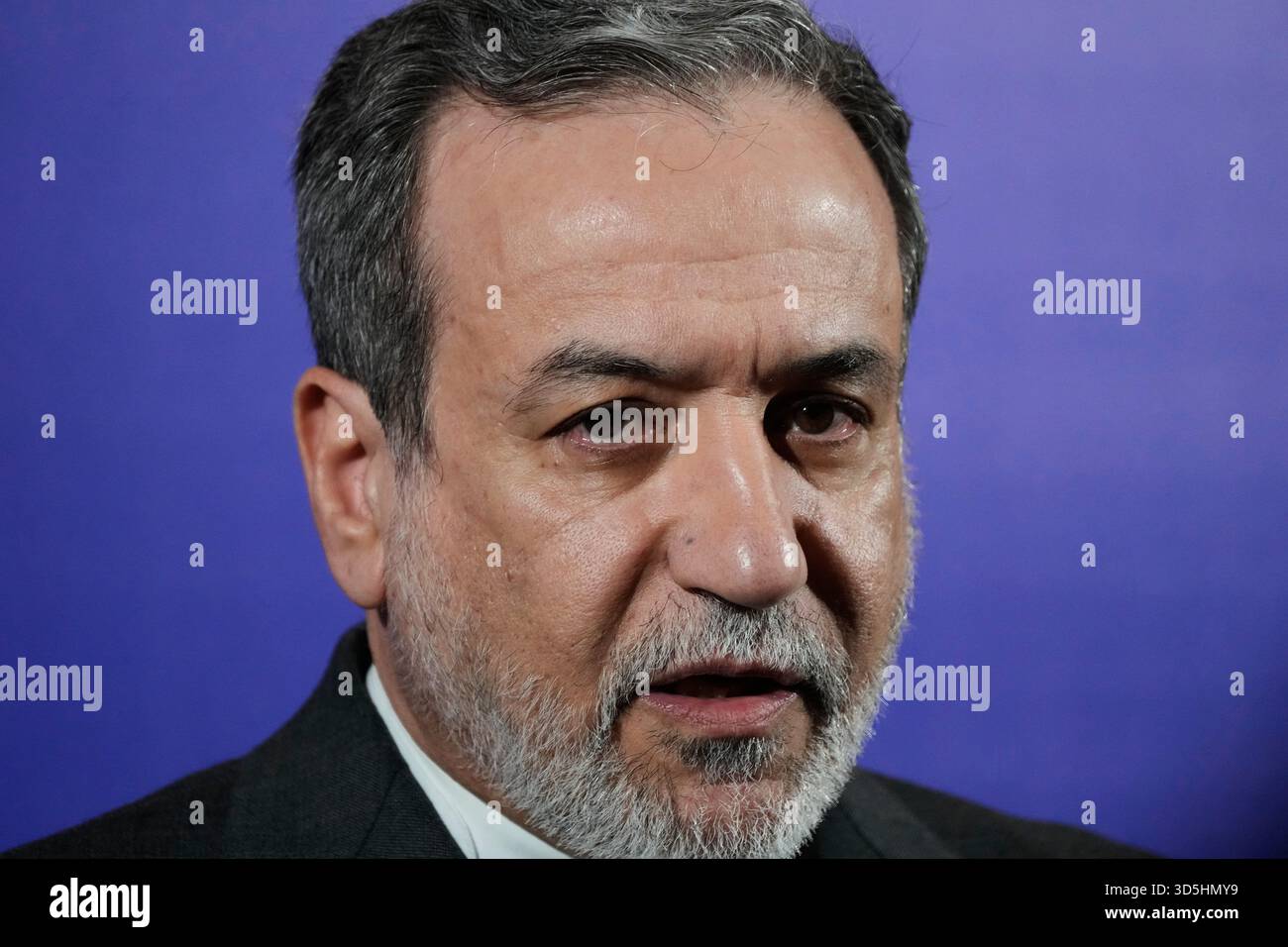 Iranian Foreign Minister Abbas Araghchi speaks in a new briefing after ...