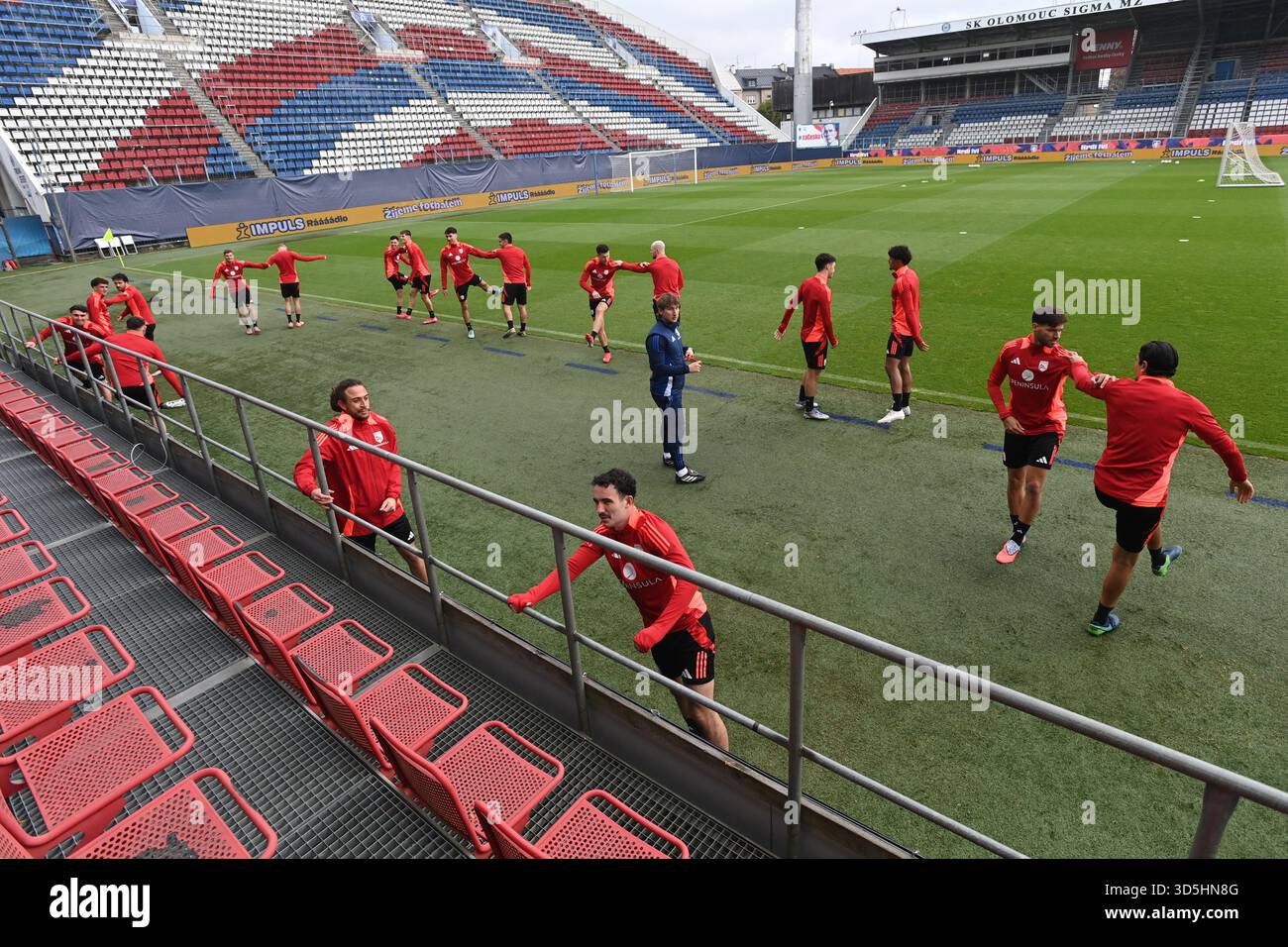 Gibraltar national football team players train before the Group L match ...
