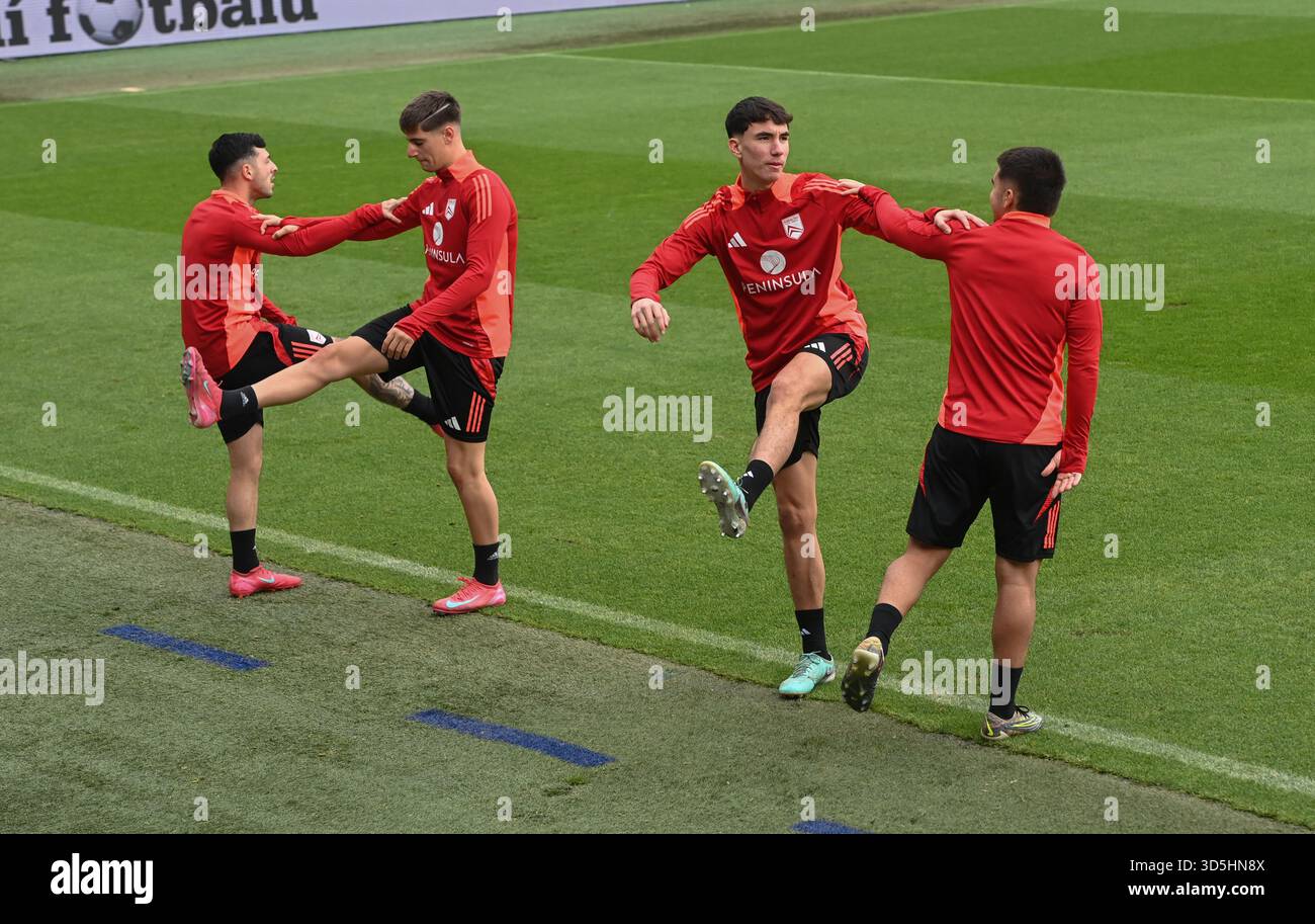 Gibraltar national football team players train before the Group L match ...