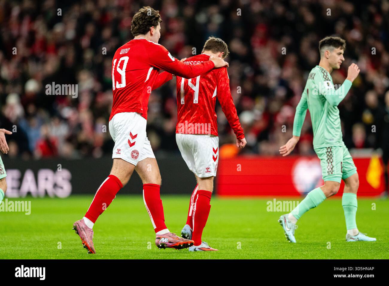Copenhagen, Denmark. 15th, November 2025. Mikkel Damsgaard (14) of ...