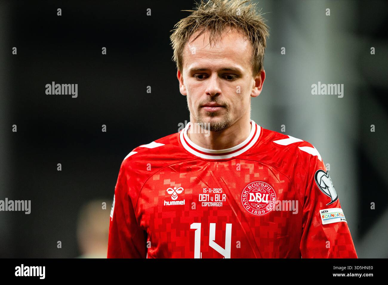 Copenhagen, Denmark. 15th, November 2025. Mikkel Damsgaard (14) of ...