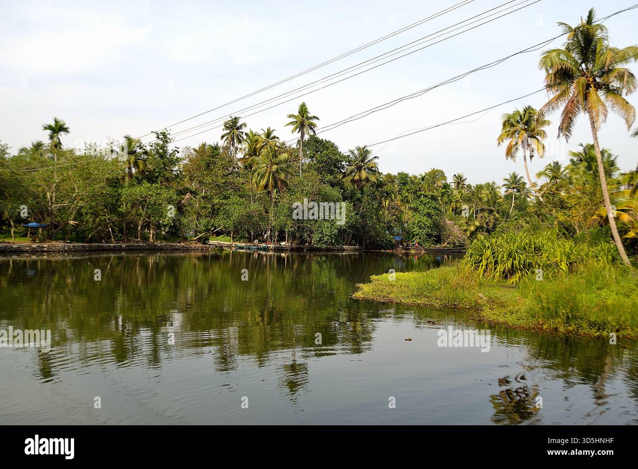 Kerala Backwaters in southern India, showing the network of tranquil ...