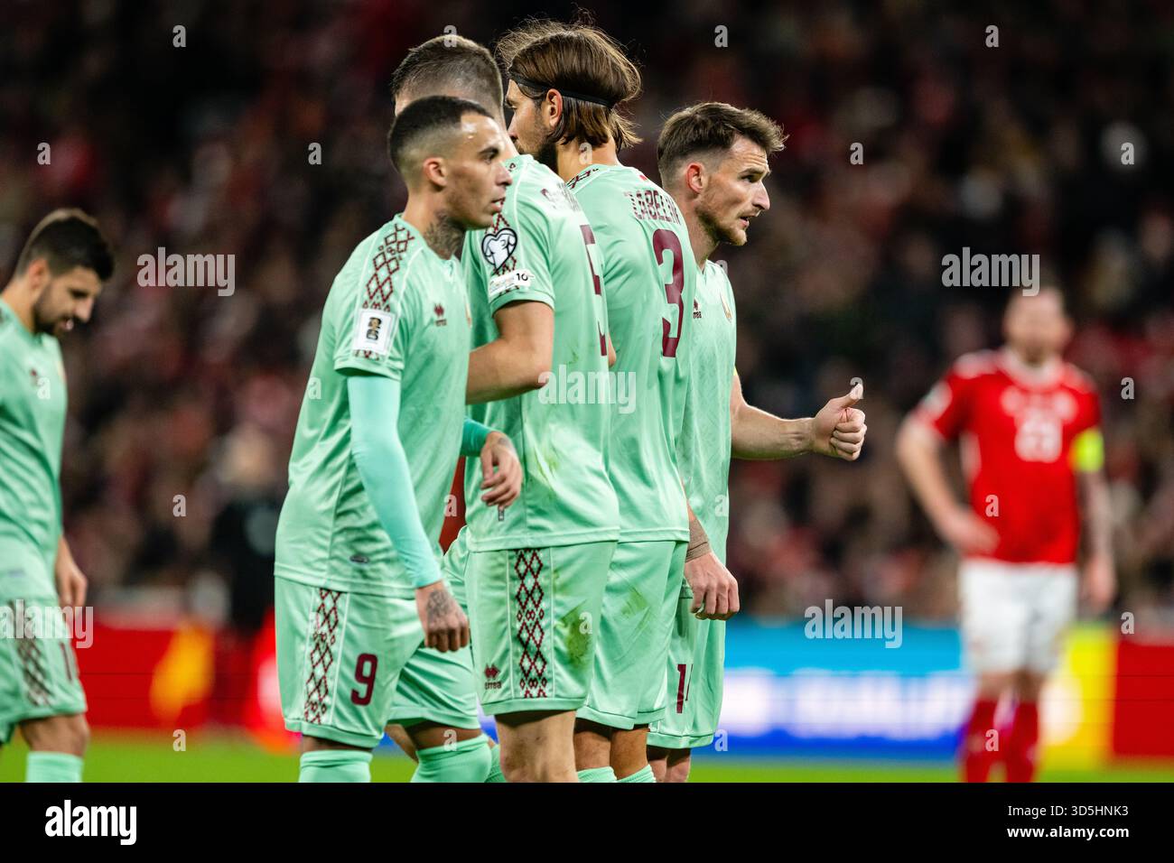 Copenhagen, Denmark. 15th, November 2025. The player of Belarus line up ...