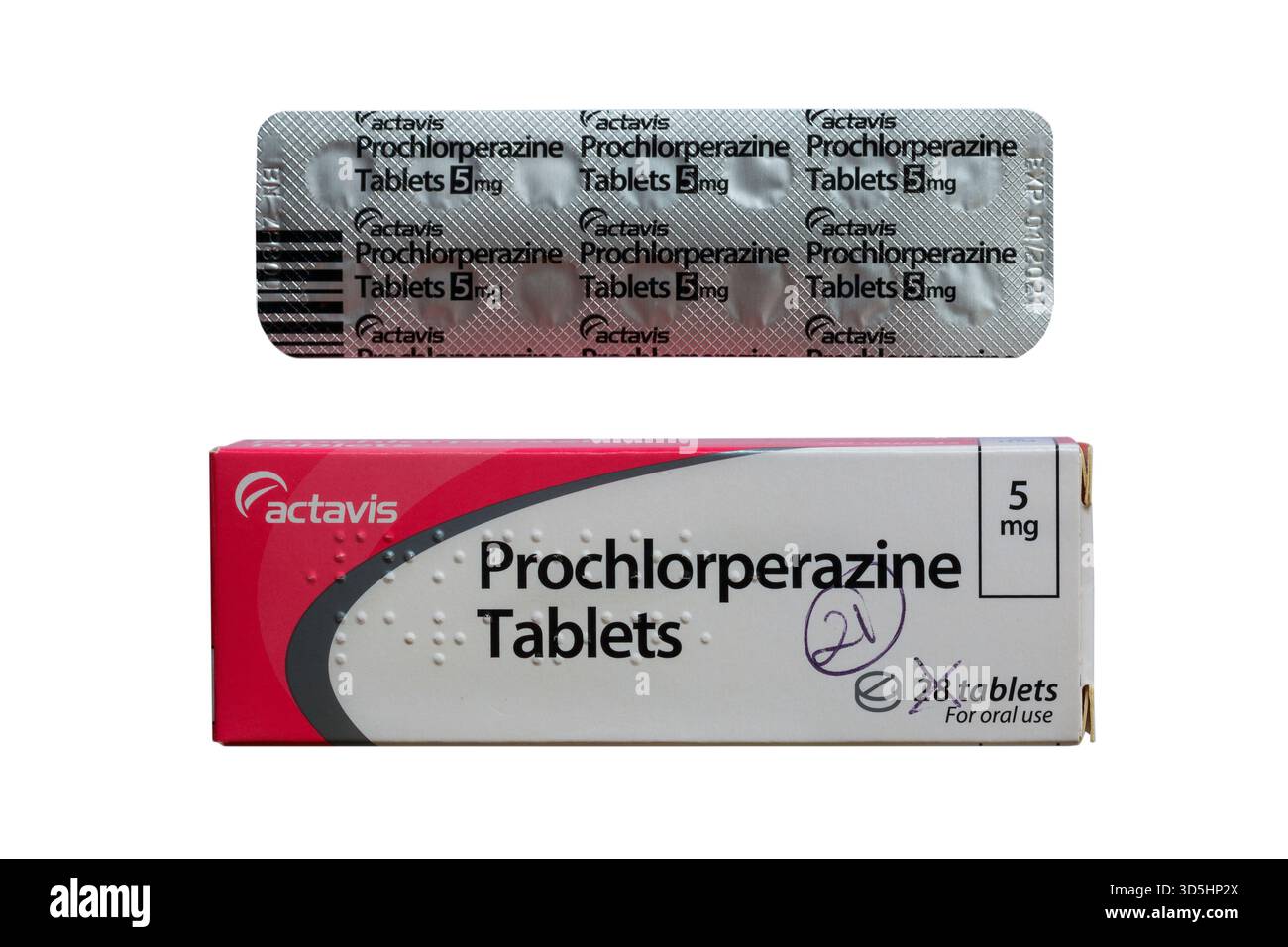 Blister pack of prochlorperazine 5mg tablets Cut Out Stock Images ...