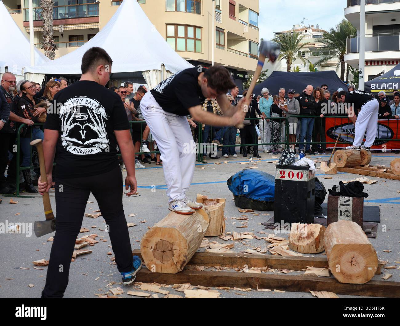 Moraira, Spain, 16 Nov 2025. A Basque rural sport at the Ugly Day ...
