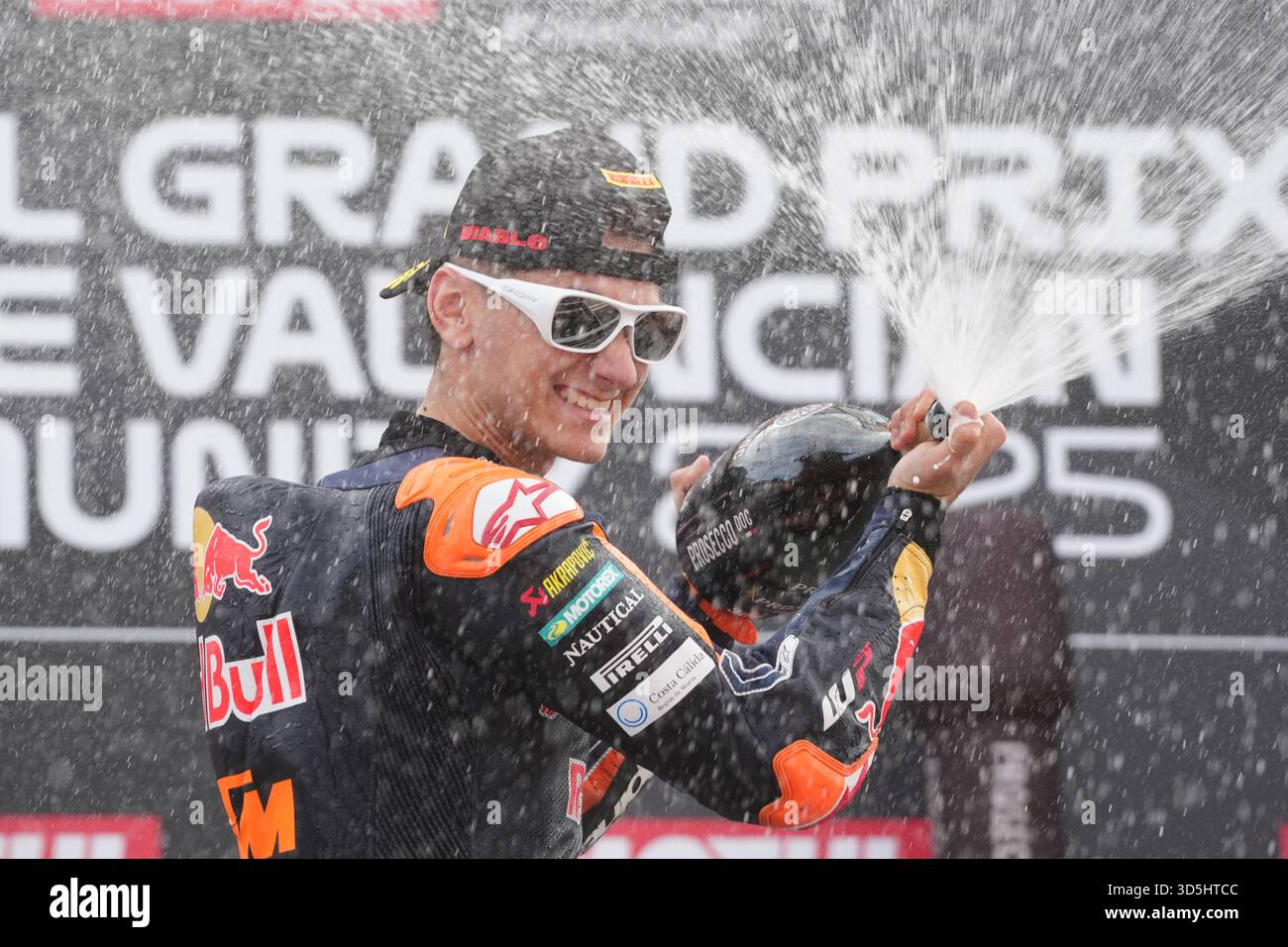 Second placed Spain's rider Alvaro Carpe of the Red Bull KTM Ajo ...