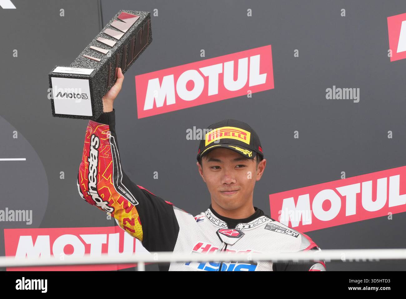 Third placed Japan's rider Taiyo Furusato of the Honda Team Asia ...