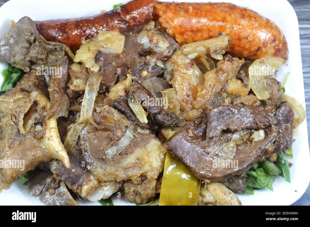 Mixed meat and offal platter, Egyptian Meshakel dish, different types ...