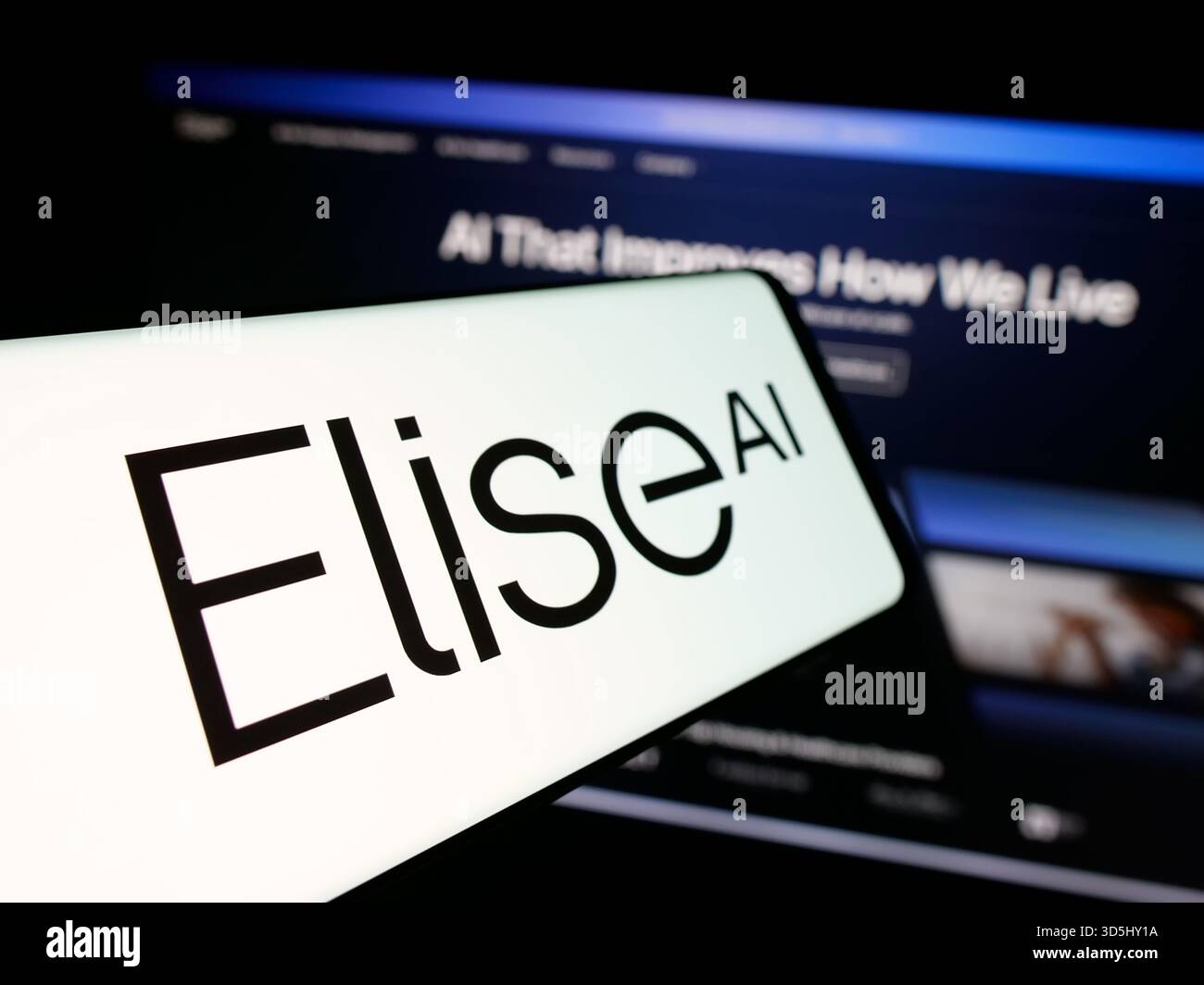 In this photo illustration, a smartphone with the logo of company Elise ...