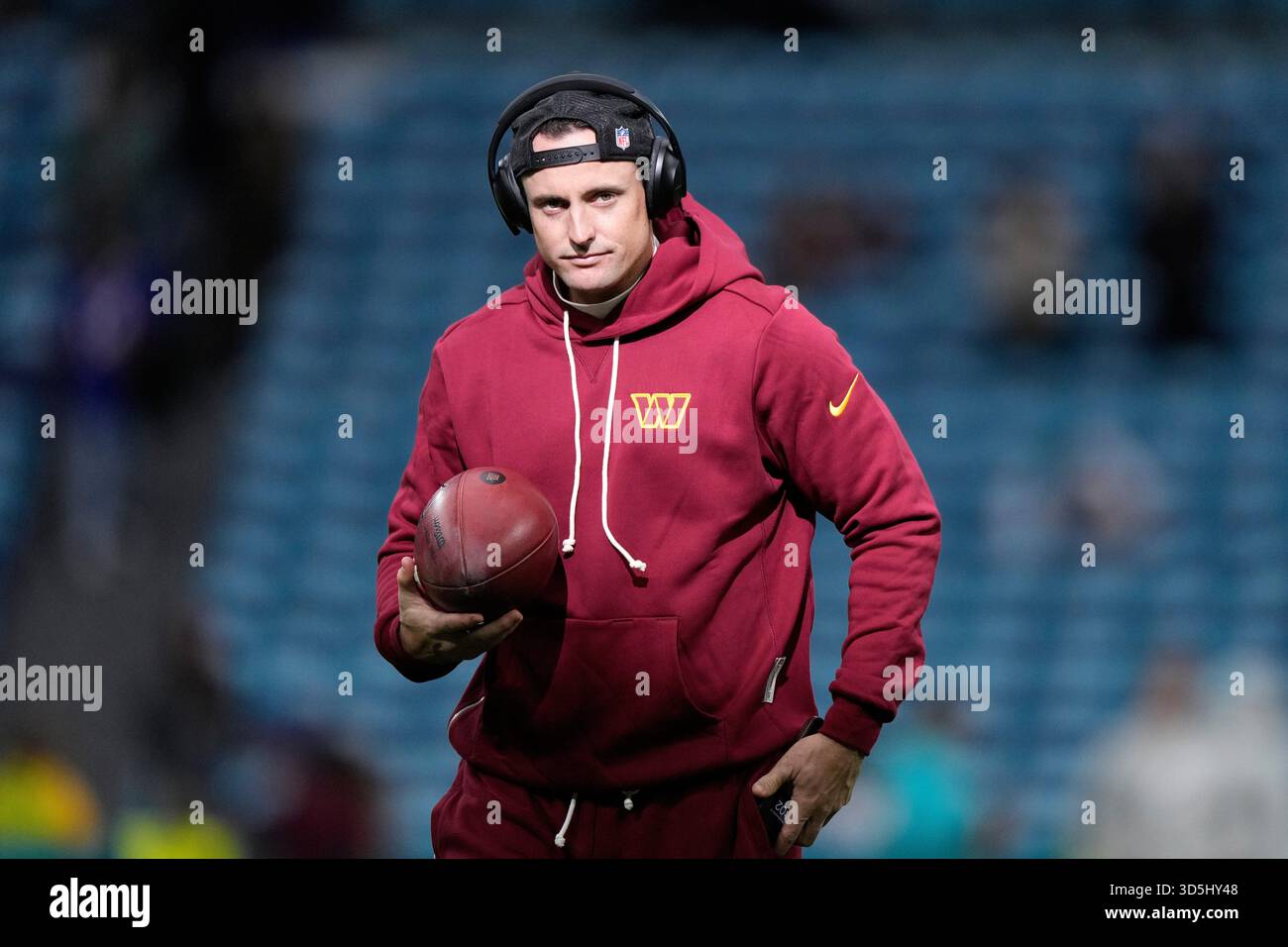 Washington Commanders punter Tress Way (10) warms-up before an NFL ...