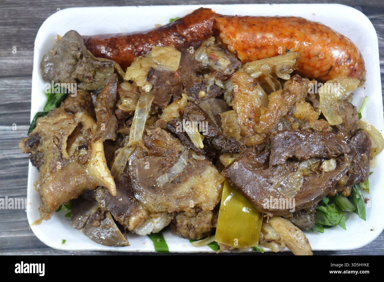 Mixed meat and offal platter, Egyptian Meshakel dish, different types ...