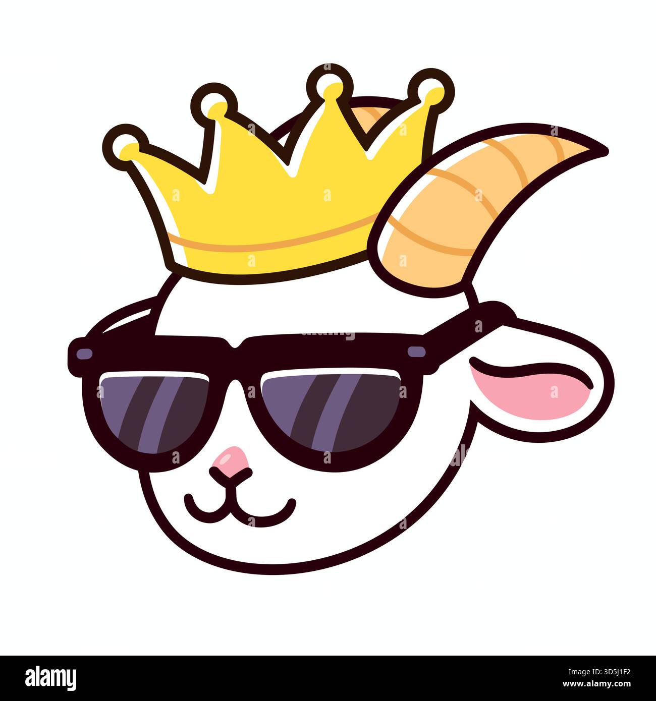Cool goat wearing sunglasses and crown, G.O.A.T. (Greatest of All Time ...