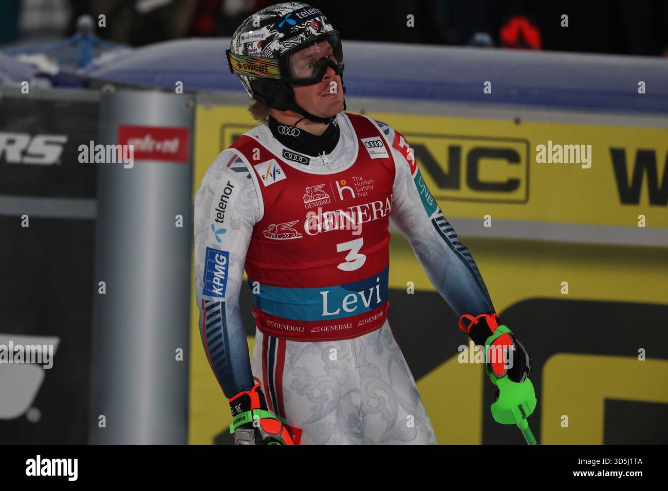 Norway's Timon Haugan gets to the finish area after completing an ...