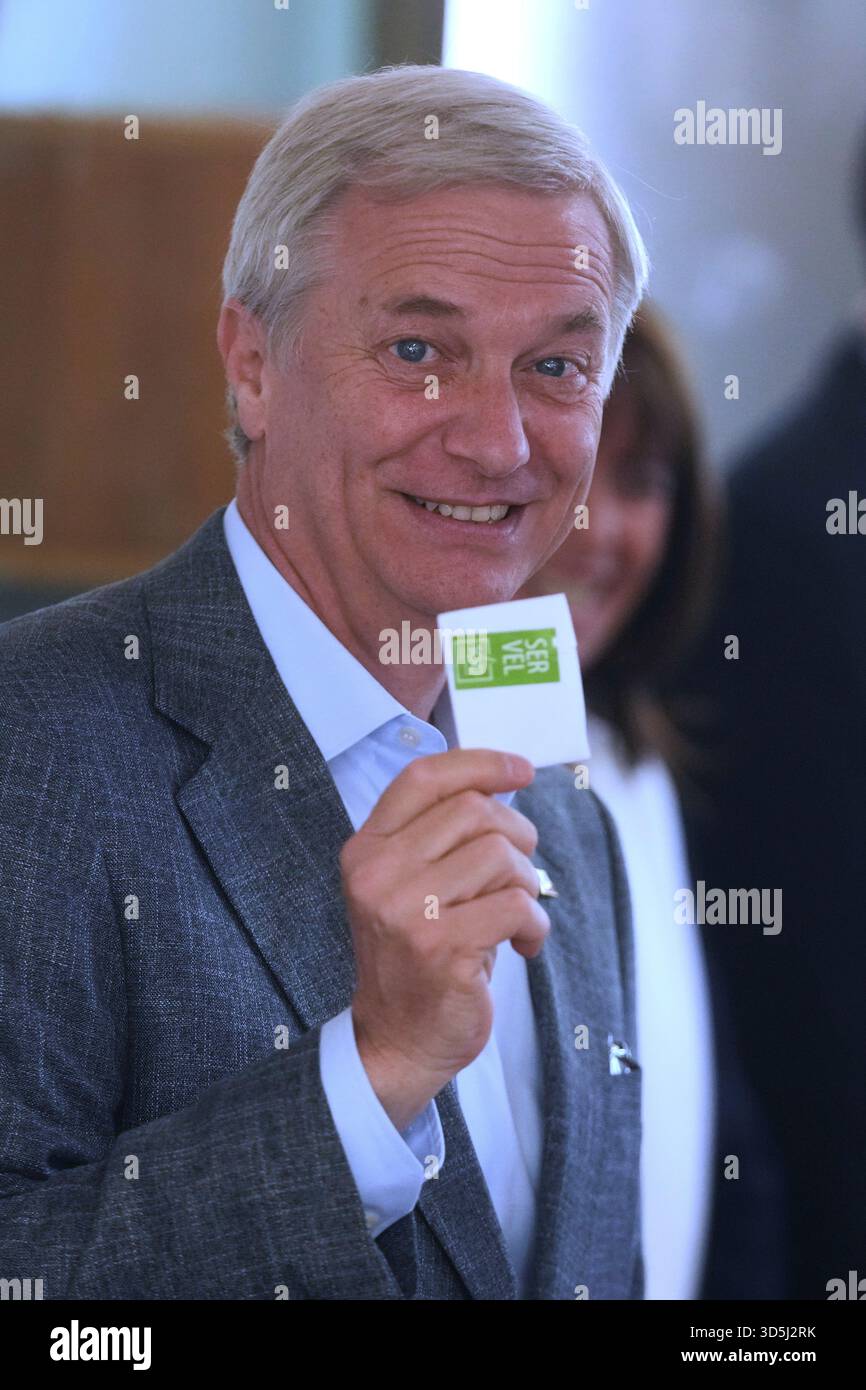 Presidential candidate Jose Antonio Kast of the Republican Party, holds ...