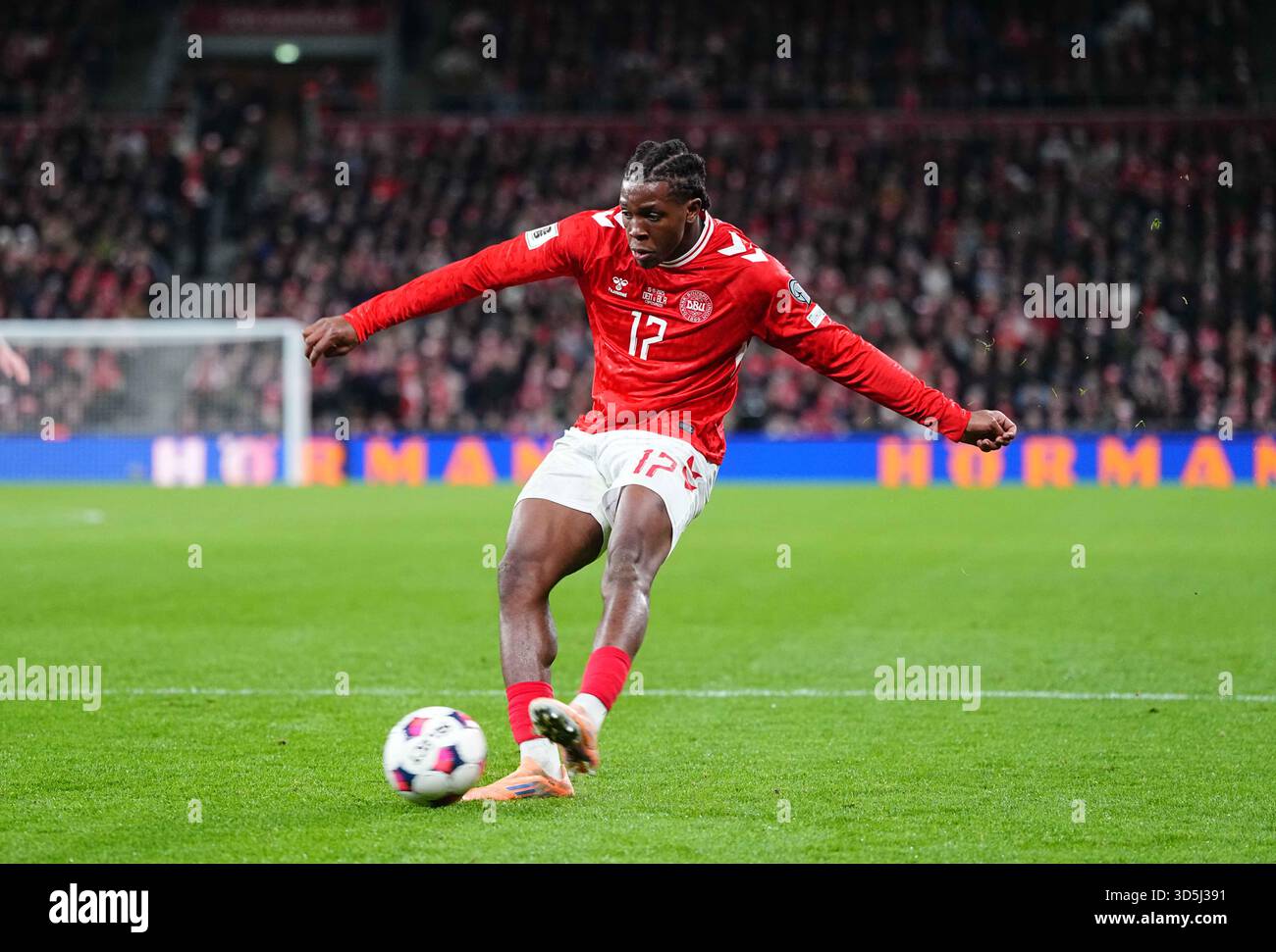 November 15 2025: Patrick Dorgu of Denmark controls the ball during a ...