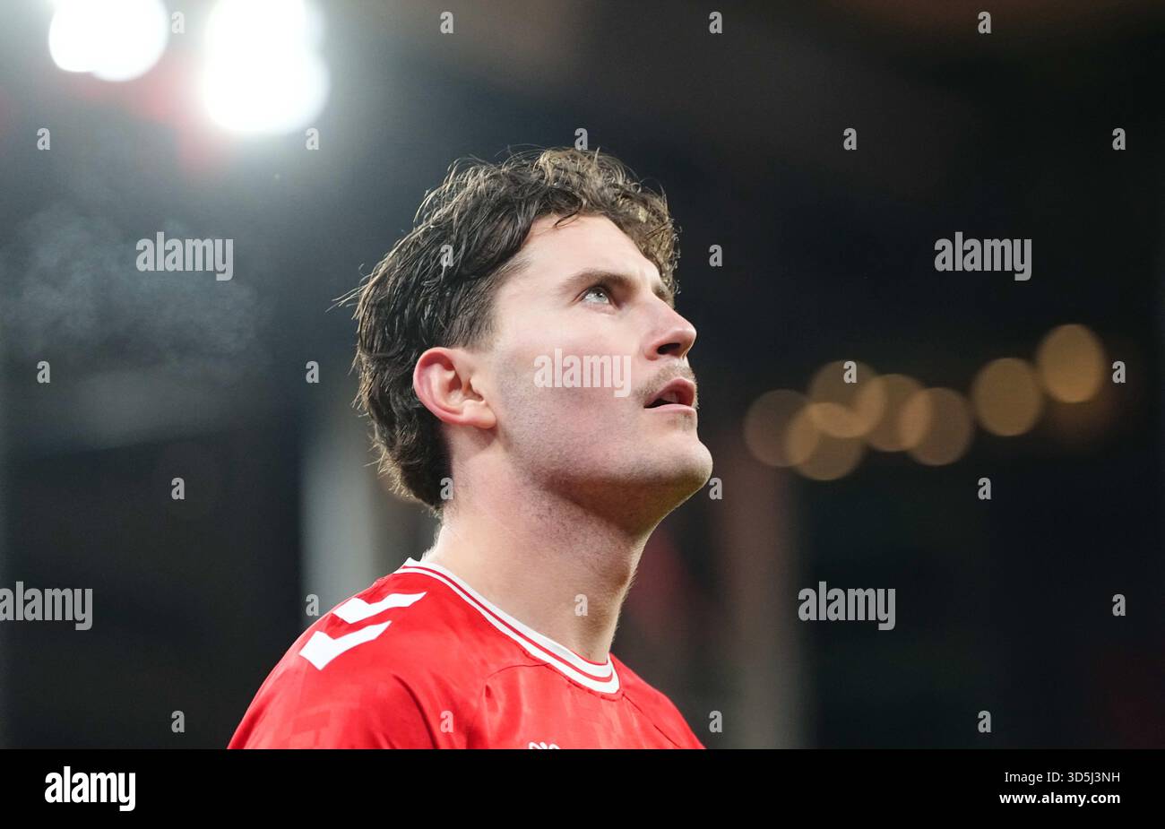 November 15 2025: Jonas Wind of Denmark looks on during a World Cup ...