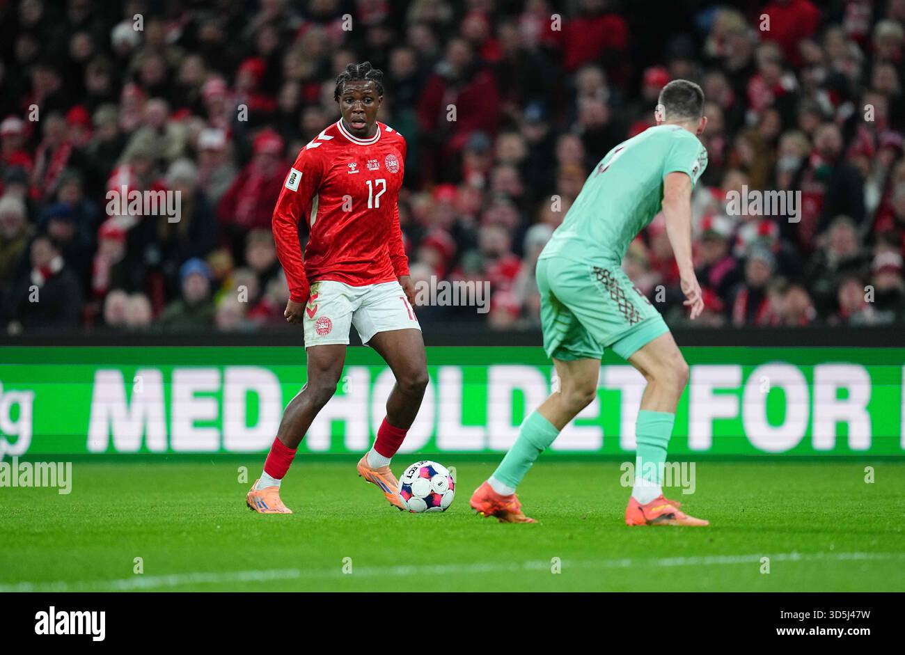 November 15 2025: Patrick Dorgu of Denmark controls the ball during a ...