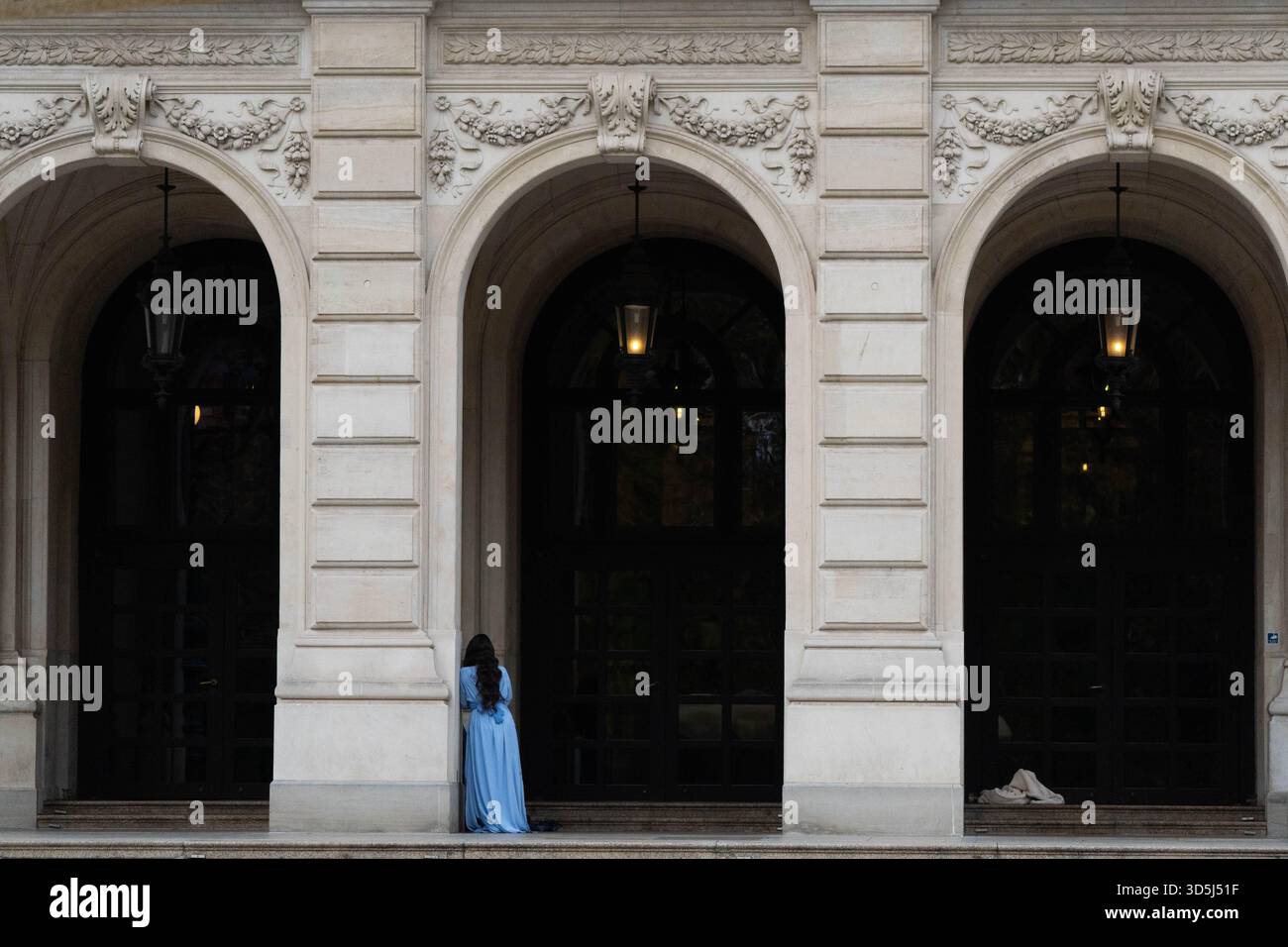 November 14, 2025, Frankfurt, Hesse, Germany: A woman in an elegant ...