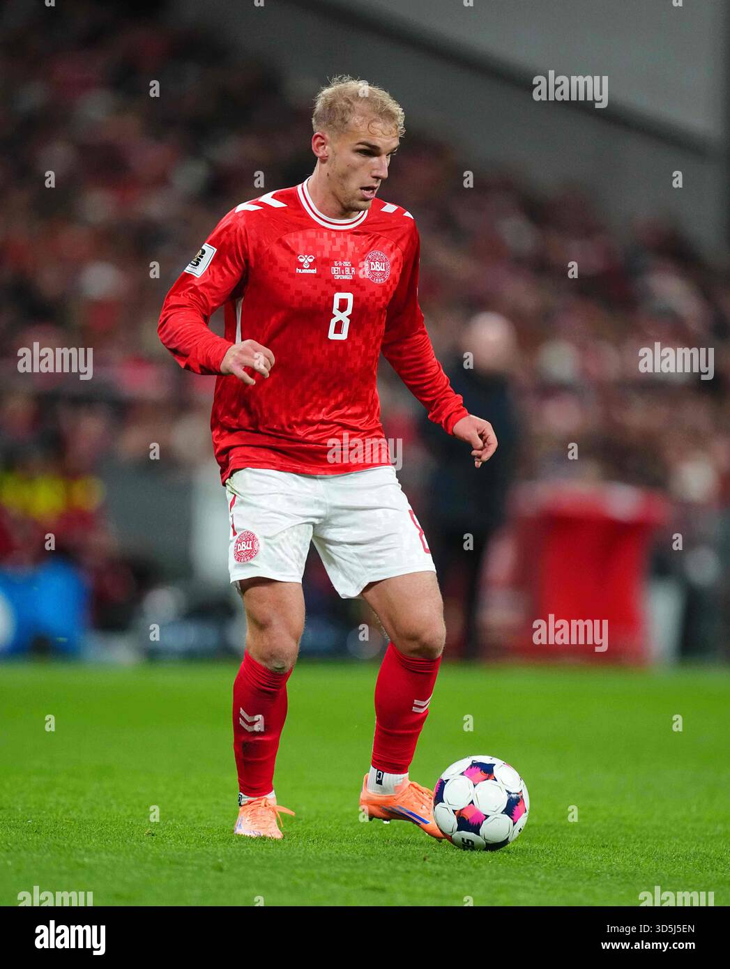 November 15 2025: Gustav Isaksen of Denmark controls the ball during a ...