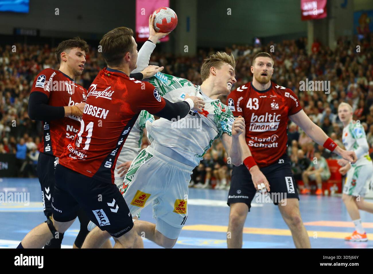 15 November 2025, Schleswig-Holstein, Flensburg: Handball: Bundesliga ...