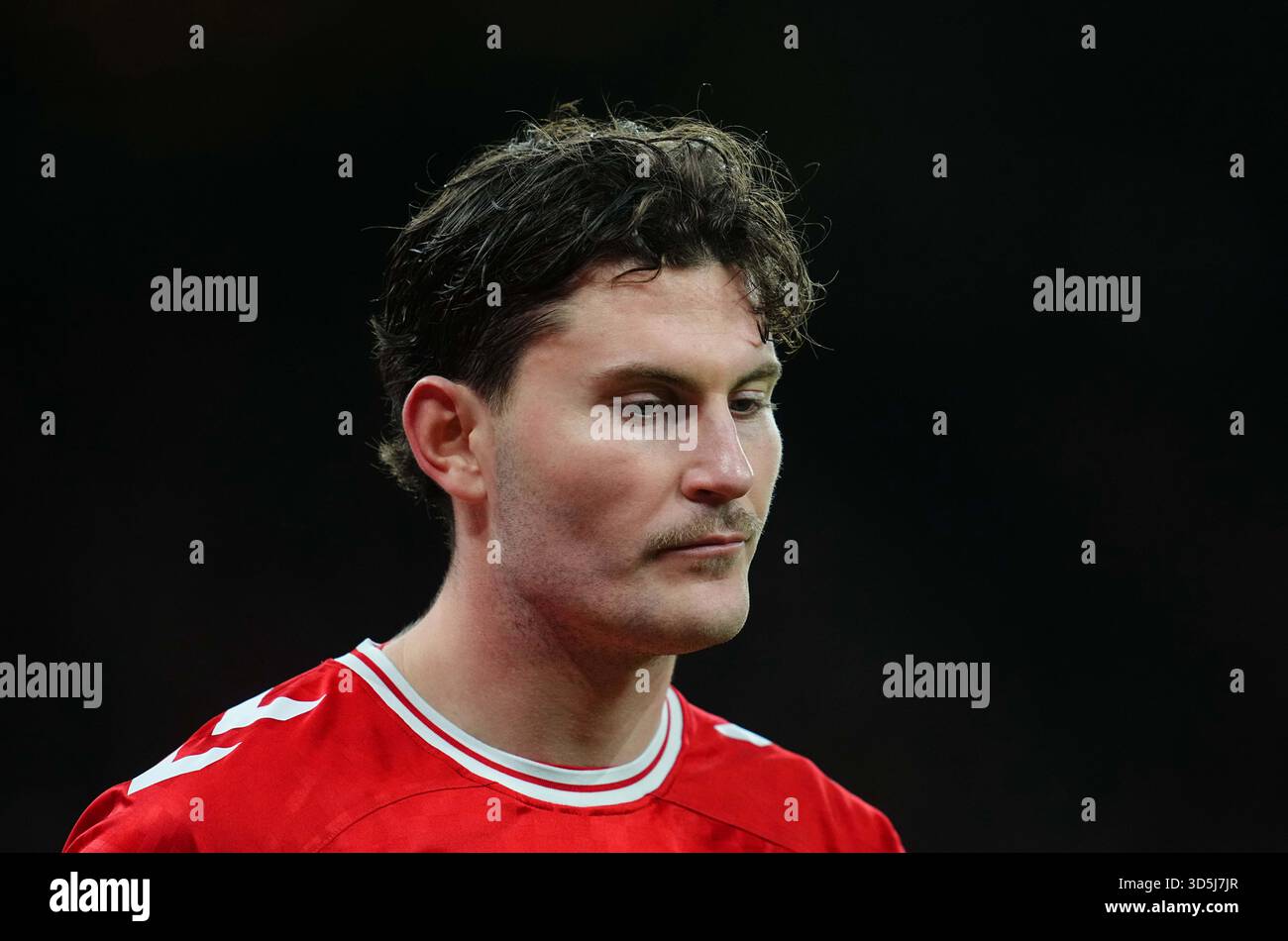 November 15 2025: Jonas Wind of Denmark looks on during a World Cup ...