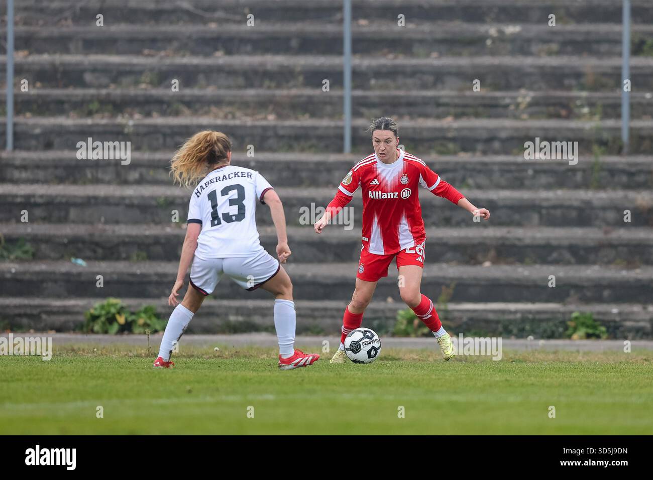 Barbara Dunst (FC FC Bayern Munich, #28) with Leonie Haberaecker (FC ...