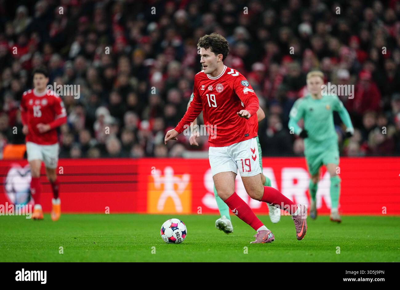 November 15 2025: Jonas Wind of Denmark controls the ball during a ...