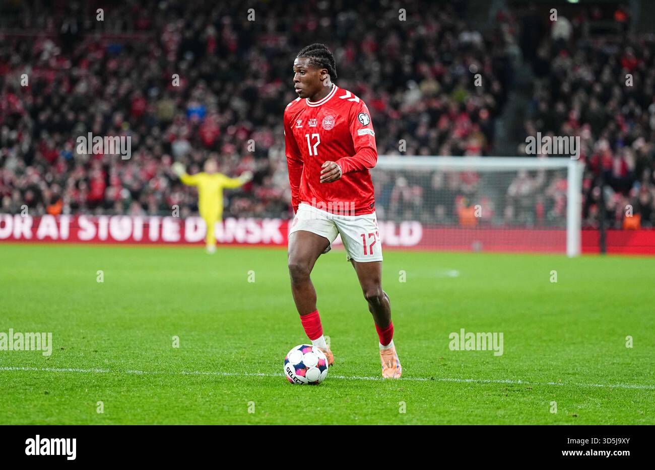 November 15 2025: Patrick Dorgu of Denmark controls the ball during a ...