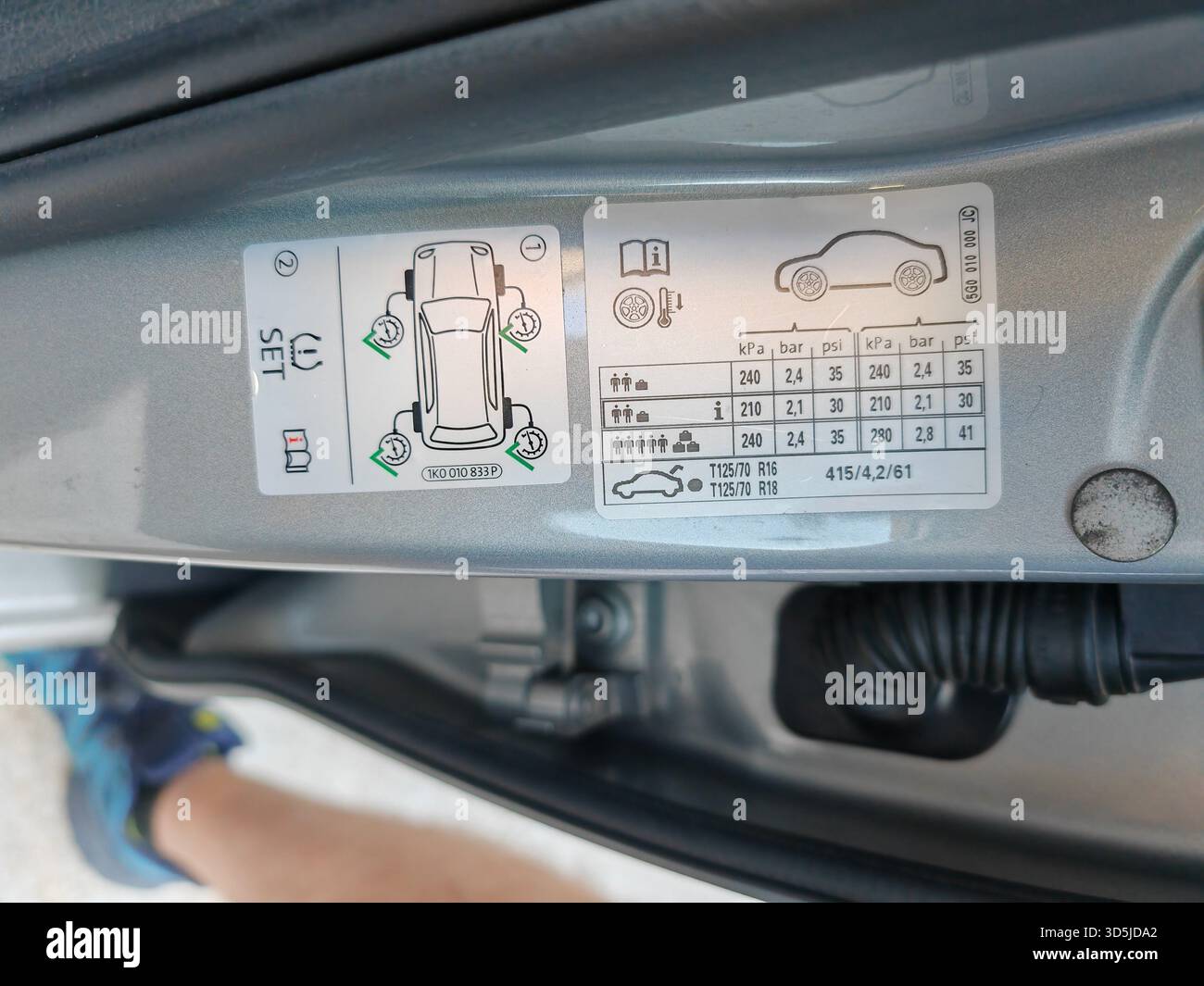 Car tire pressure information hi-res stock photography and images - Alamy