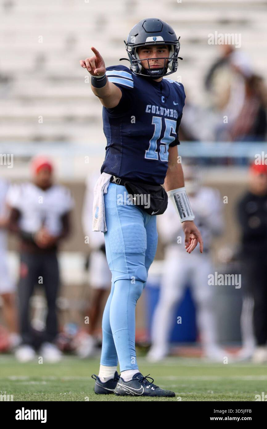 Columbia quarterback Chase Goodwin (15) gestures during an NCAA ...