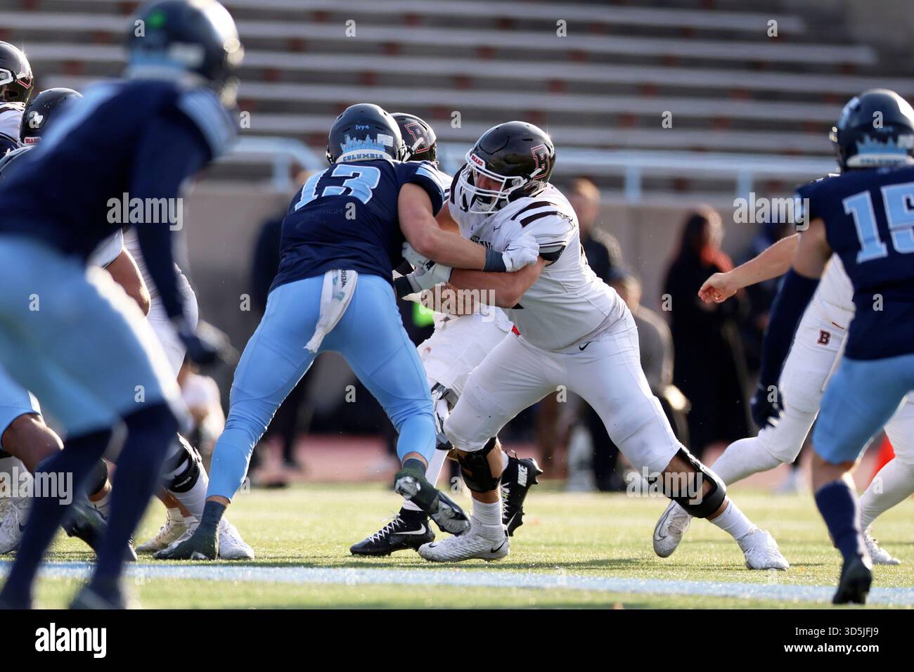 Columbia defensive end Joshua Powell (13) blocks during an NCAA ...