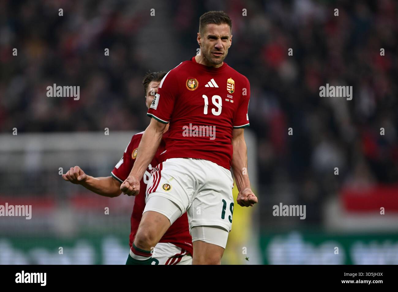 Hungary's Barnabas Varga celebrates after scoring his side's second ...