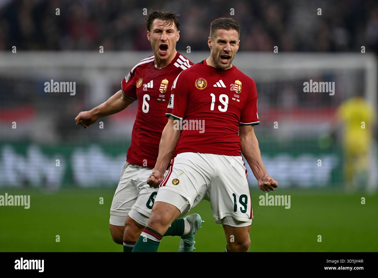 Hungary's Barnabas Varga, right, celebrates after scoring his side's ...
