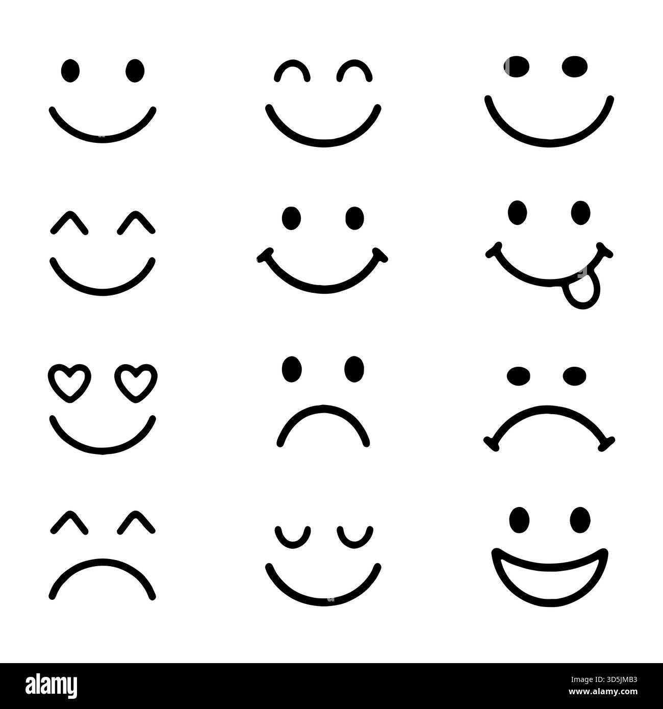 Cheerful positive emotions concept Black and White Stock Photos ...
