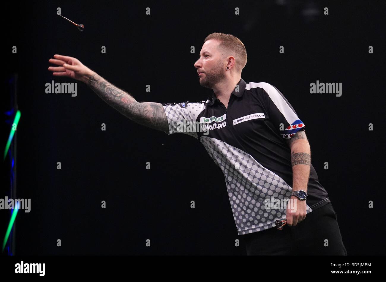 Danny Noppert in action during his semi final match against Luke ...