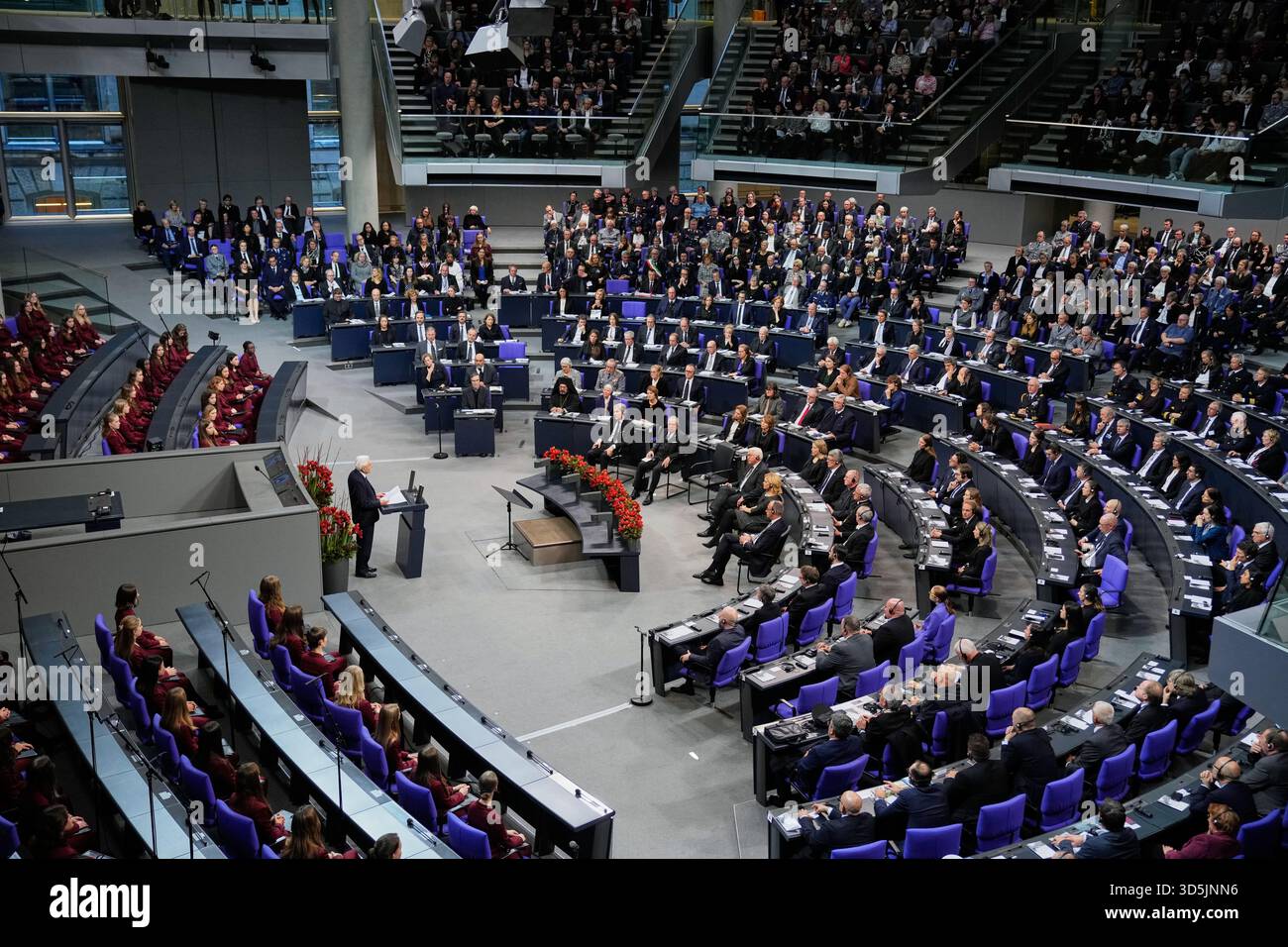 Sergio Mattarella, President of Italy, delivers a speech in the German ...